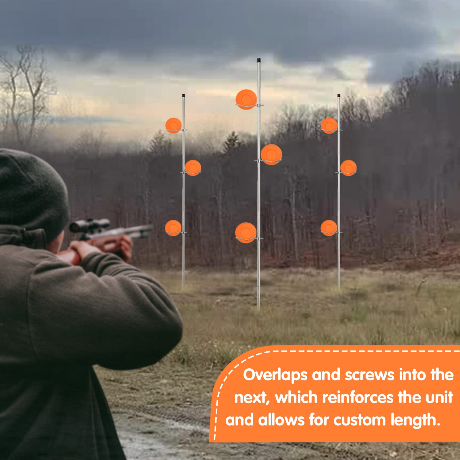 Lipole Clay Pigeon Holders, 3 Pack Extra Thick Stainless Steel Shooting Target Stands, Hunting Targets & Accessories for Shooting Practice