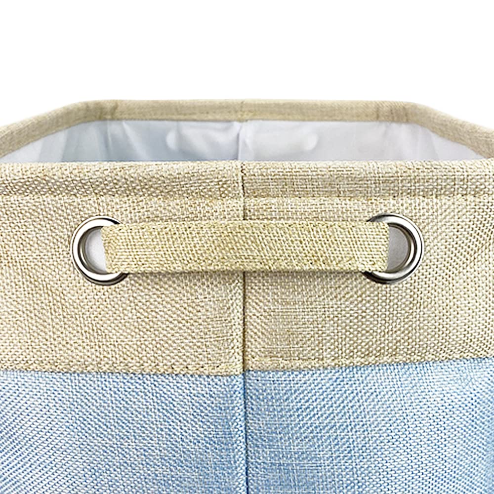 MALIHONG Personalized Foldable Storage Basket with Cute Dog Dachshund Collapsible Sturdy Fabric Pet Toys Storage Bin Cube with Handles for Organizing Shelf Home Closet, Blue amd White