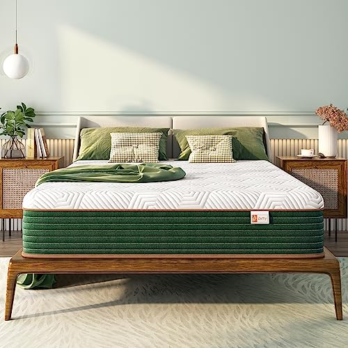 Zeffly Queen Size Mattress 10 Inch, Gel Memory Foam Mattress with Individual Pocket Springs, Hybrid Mattress in a Box for Pressure Relief & Cooler Sleep, CertiPUR-US Certified