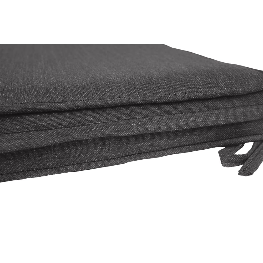 SUPMAISON Pack of 4 Outdoor Seat Cushion with double welt 20" x 20" x 2.5",zipper, foam (Charcoal Dobby)