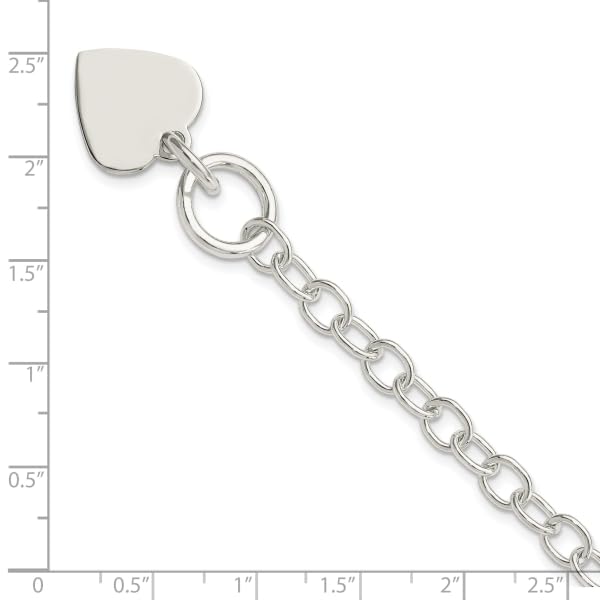 IceCarats 925 Sterling Silver Engraveable Heart Love Charm Bracelet 8.5 inch
