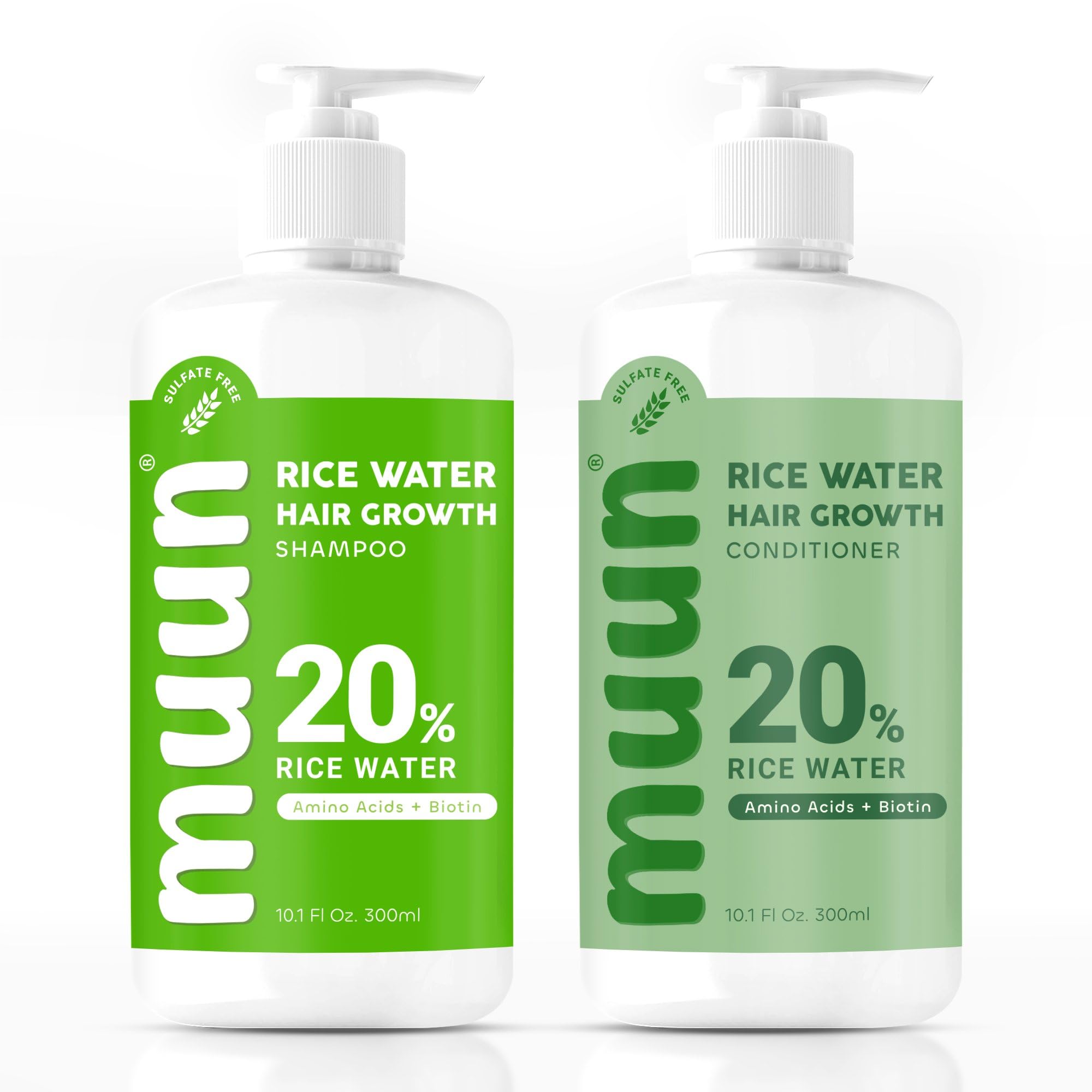 Rice Water Conditioner with Amino Acids & Biotin - Natural Ingredients - Sulfate-free, Paraben-free, Cruelty-free, Phthalate-free, pH balanced 100% Vegan, Zero-Waste