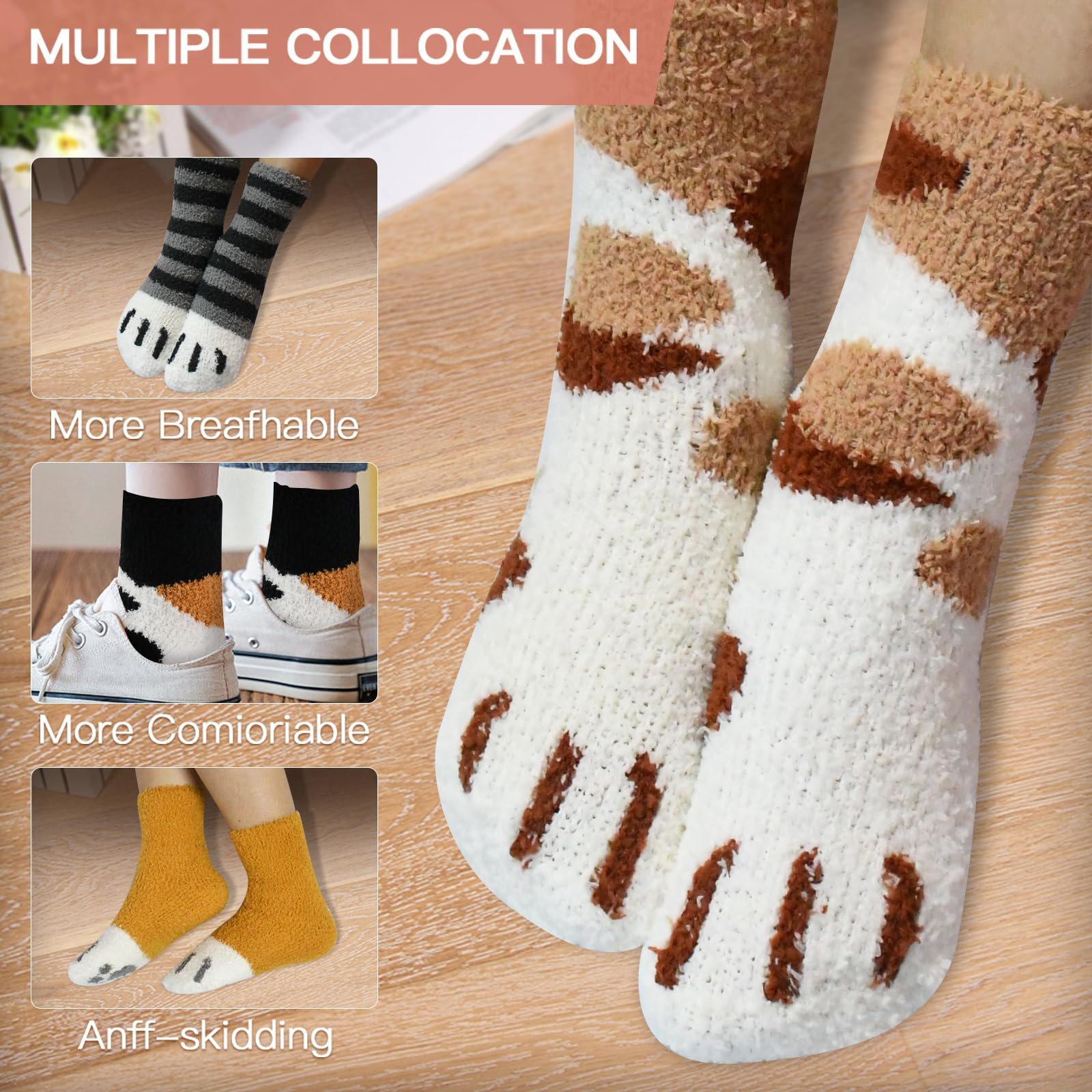 Lisacool 5 Pairs Womens Wool Socks - Winter Warm Socks - Thick Thermal Knit Vintage Cozy Crew Soft Socks Gifts for Women