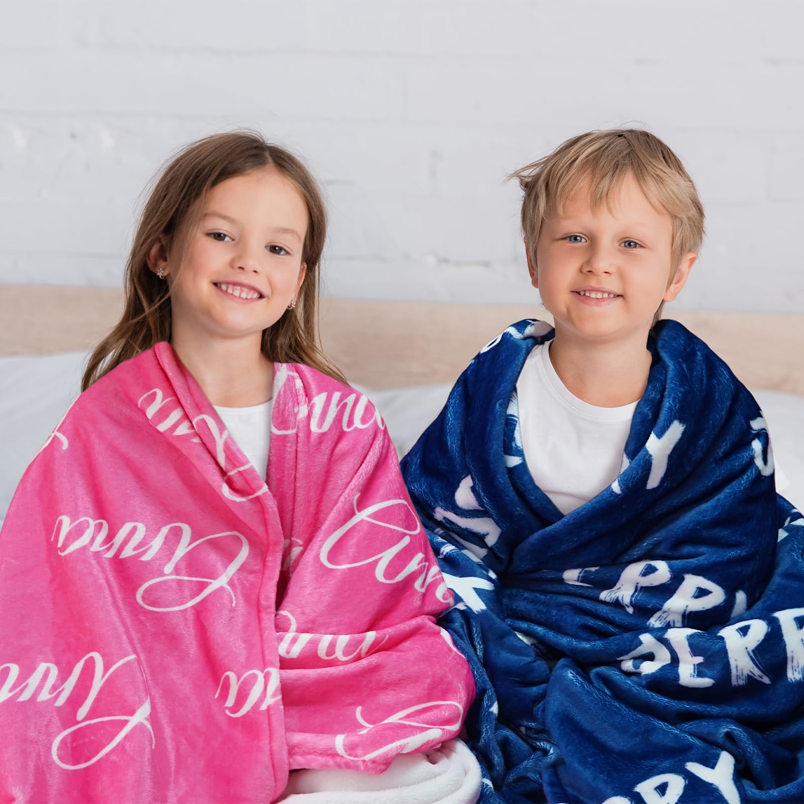 YAYAGo Personalized Blanket with Name Customized Blankets with Name for Kids Adult Soft and Cozy Flannel Blanket Gift for Christmas Thanksgiving Birthday Anniversary Wedding (60"×80")