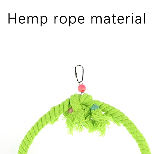 Toysructin Parrot Ring Swing, 2 Size Pet Bird Perch Stand Cotton Rope Bite Swing Cage Hanging Accessories, Soft Parrot Hammock Perches Toys for Budgie, Cockatiels, Conures, Finches, Small Parakeets