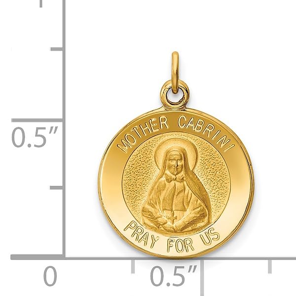 IceCarats 14K Yellow Gold Mother Cabrini Medal Necklace Charm Pendant Only