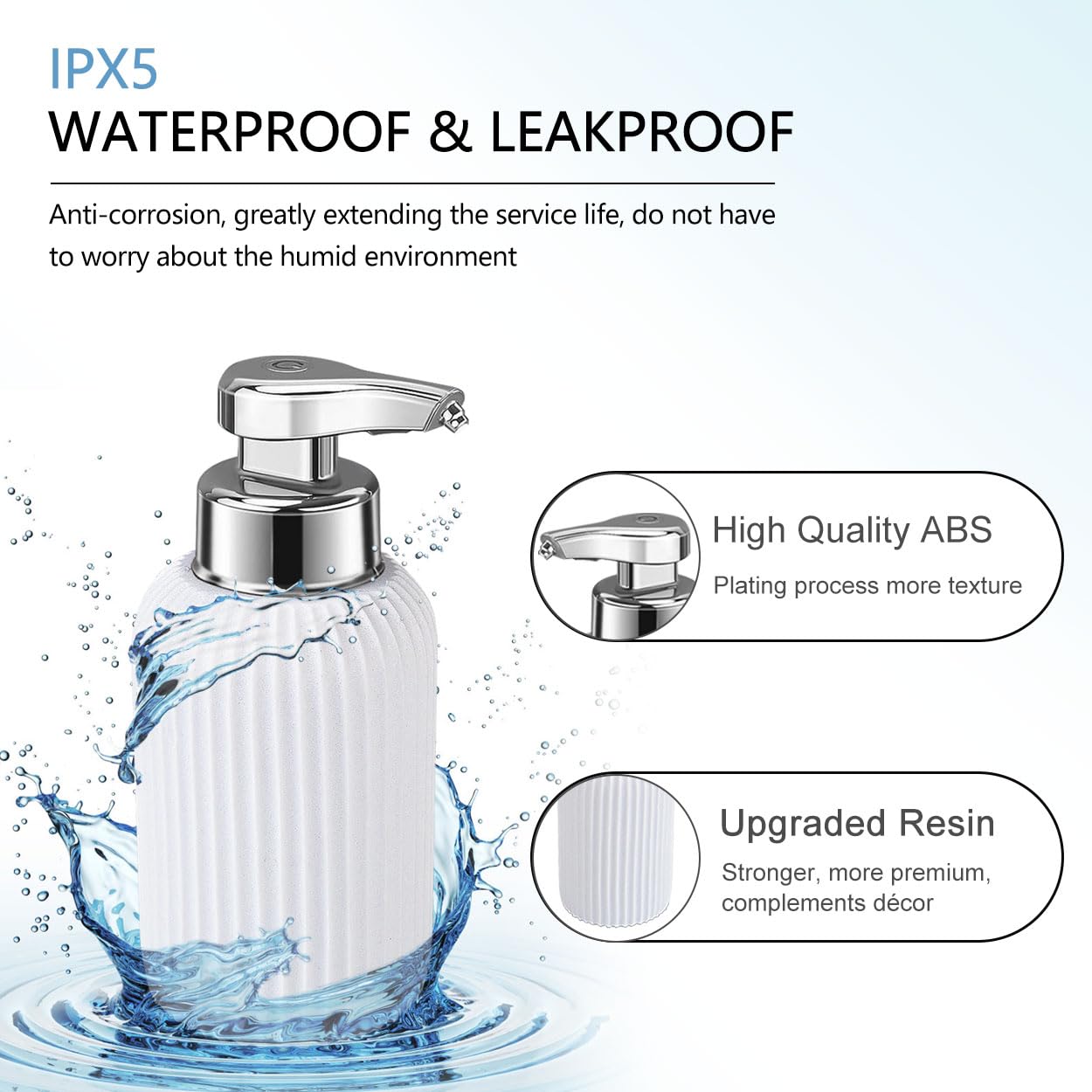 Kuxssul Automatic Foaming Soap Dispenser, 10.8oz/320ml Touchless Hand Soap Dispenser Rechargeable Foam Soap Dispenser, IPX5 Waterproof Smart Dish Soap Dispenser Electric Soap Dispenser