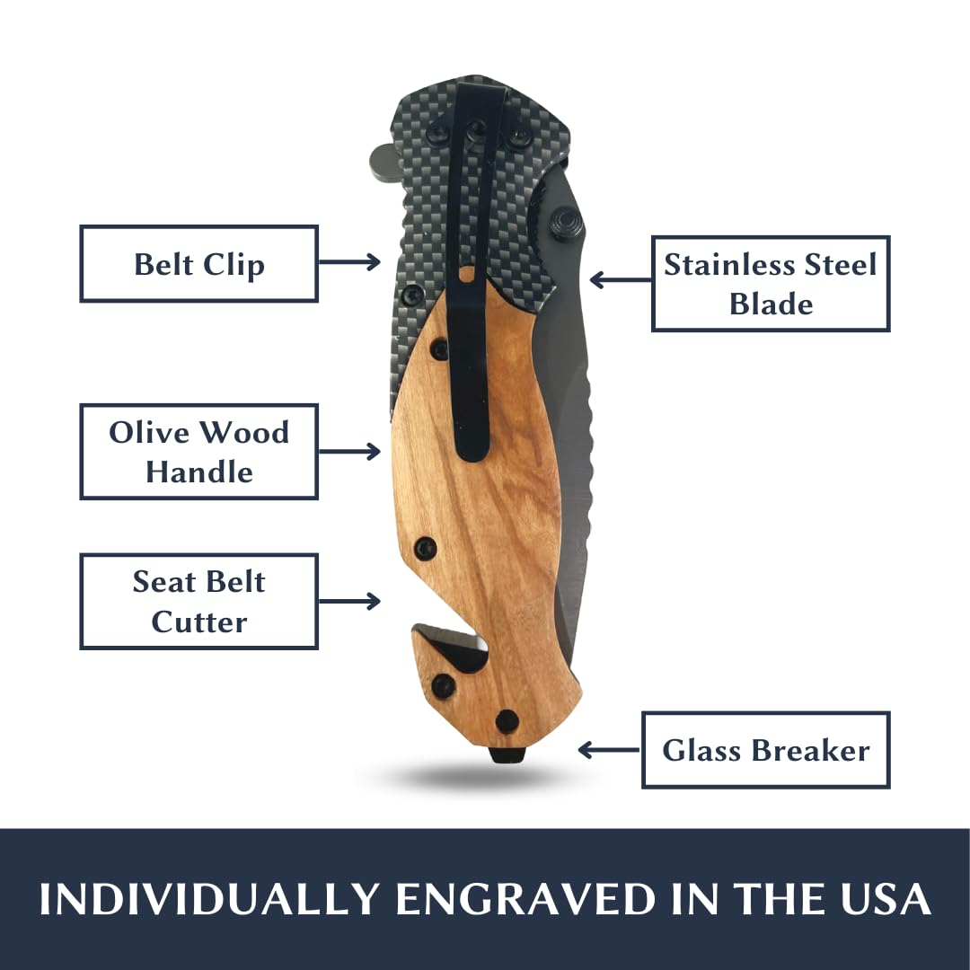 There Forever Studio Custom Engraved Pocket Knife Set of 7 - Personalized Groomsmen Proposal, Fathers Day, Dad, Boyfriend, Husband Gift For Men