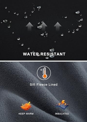 Libin Women's Hiking Pants Fleece Lined Snow Ski Pants Water Resistant Windproof Insulated Cargo Softshell Winter Warm, Black XL