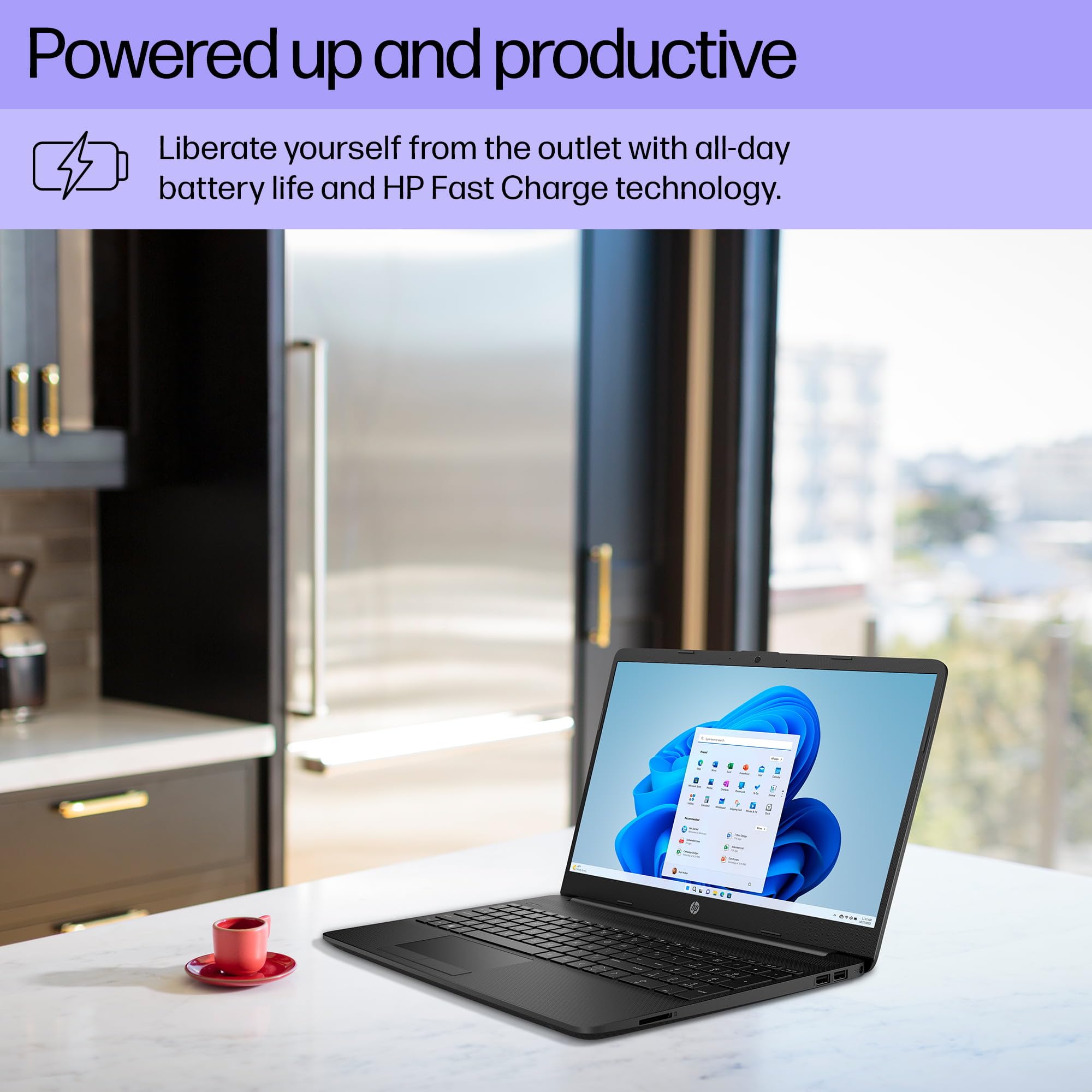 HP 2023 Newest 15.6" Micro-Edge HD Laptop, Intel Quad-Core Processor, 16GB RAM, 512GB SSD, Intel UHD Graphics, Wi-Fi, Bluetooth, Numeric Keypad, HD Camera, Windows 11 Home in S Mode