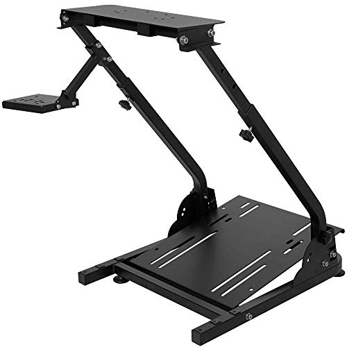 Hottoby Racing Steering Wheel Stand Foldable&Multi-level Adjustable Fit for Logitech/Thrustmaster G25,G923 G920,G29&T248 Easy Storage&Install Gaming Simulator Cockpit,No Wheel&Pedals