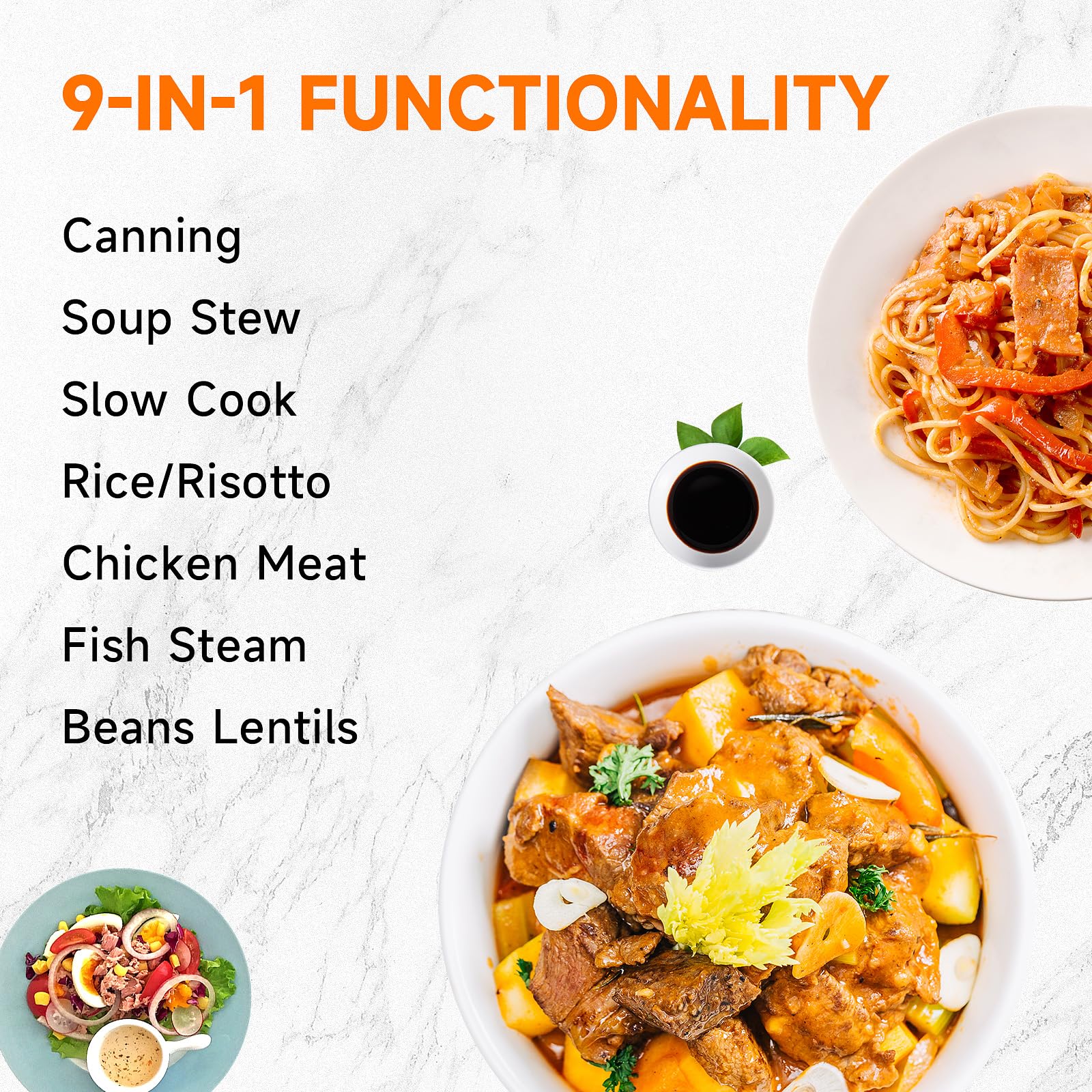 ICOOKPOT 9 in 1 Electric Pressure Cooker,Slow Cook,Rice/Grain Cooker,Steamer,With Non-Stick Coating Inner Pot,Stainless Steel,6 Quart