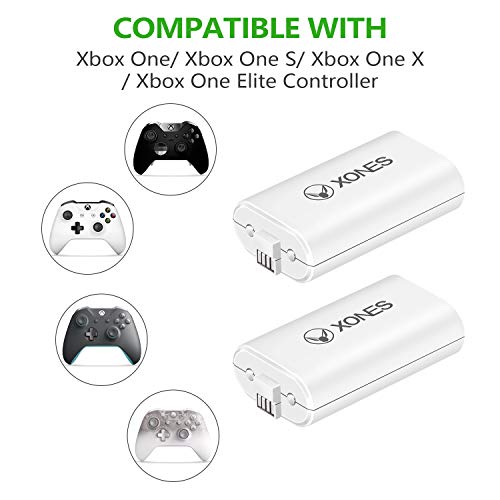 Lithium Rechargeable Battery Pack for Both Xbox Series X|S and Xbox One/S/X/Elite/Elite 2 Controller; Plug Play and Charge Kit; Charging Status LED; Long Life; Quick Charge; 2 Sets for 2 Controllers
