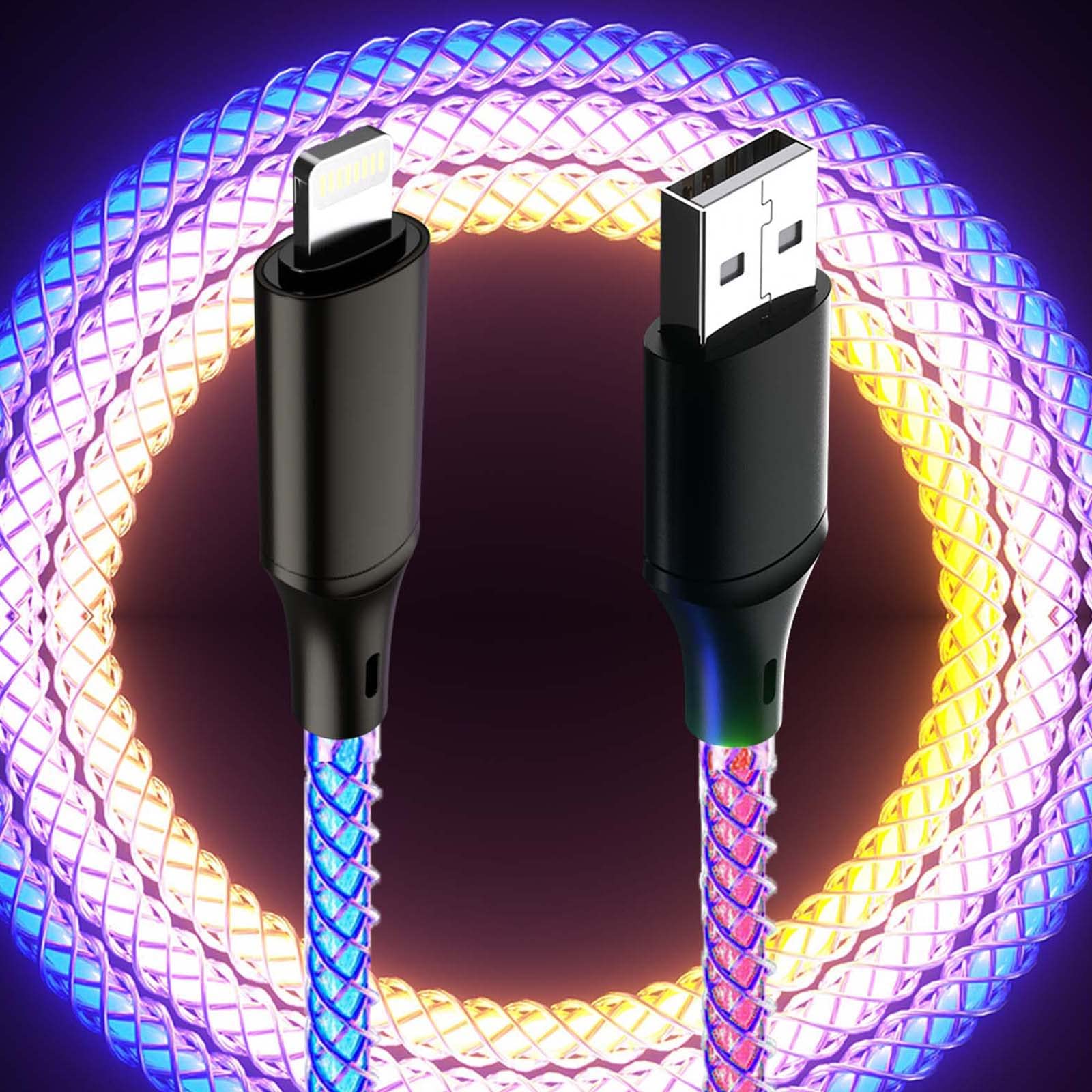 SENKEFEI SS Light Up iPhone Charger Cable