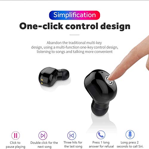 TBIIEXFL Earbuds Headphones Touch Control with Charging Case Waterproof Stereo Earphones in-Ear Built-in Mic Headset Premium Deep Bass for Sport (Color : D)