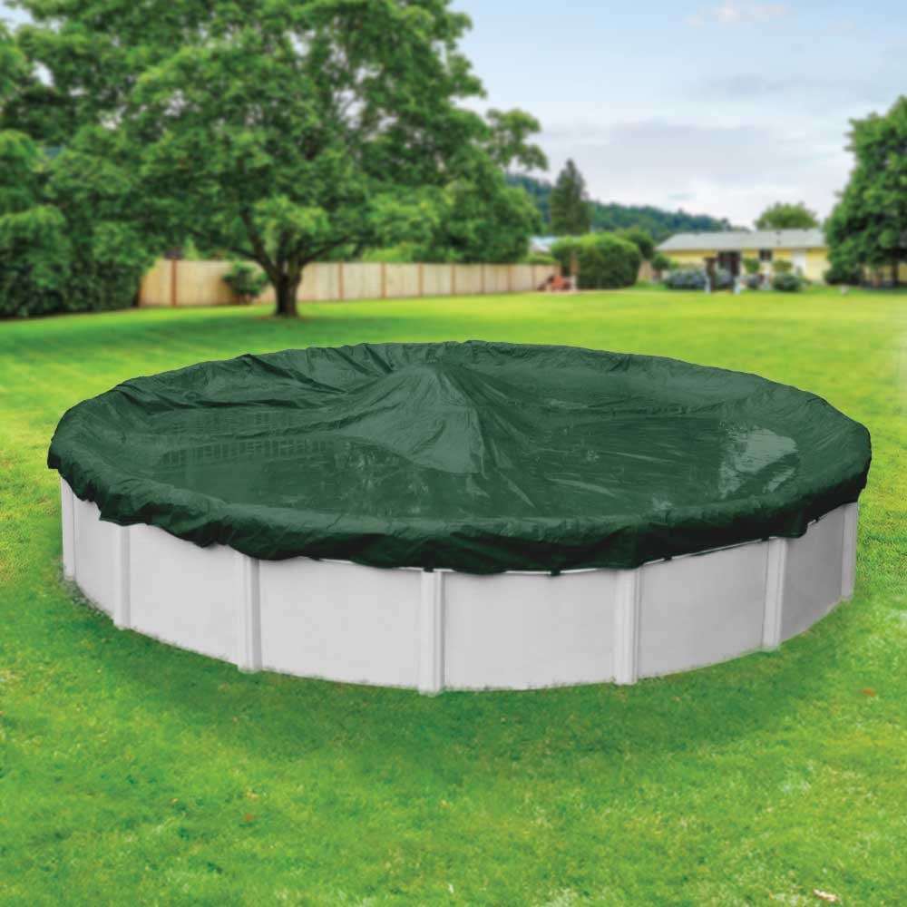 Pool Mate 3218-4PM Winter Pool Cover, Heavy-Duty Green, 18 ft Above Ground Pools