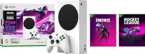 Microsoft Xbox Series S 512GB Game All-Digital Console, Fortnite & Rocket League Bundle, One Xbox Wireless Controller, Midnight Drive Pack, 1,000 V-Bucks, and 1,000 Rocket League Credits. White`
