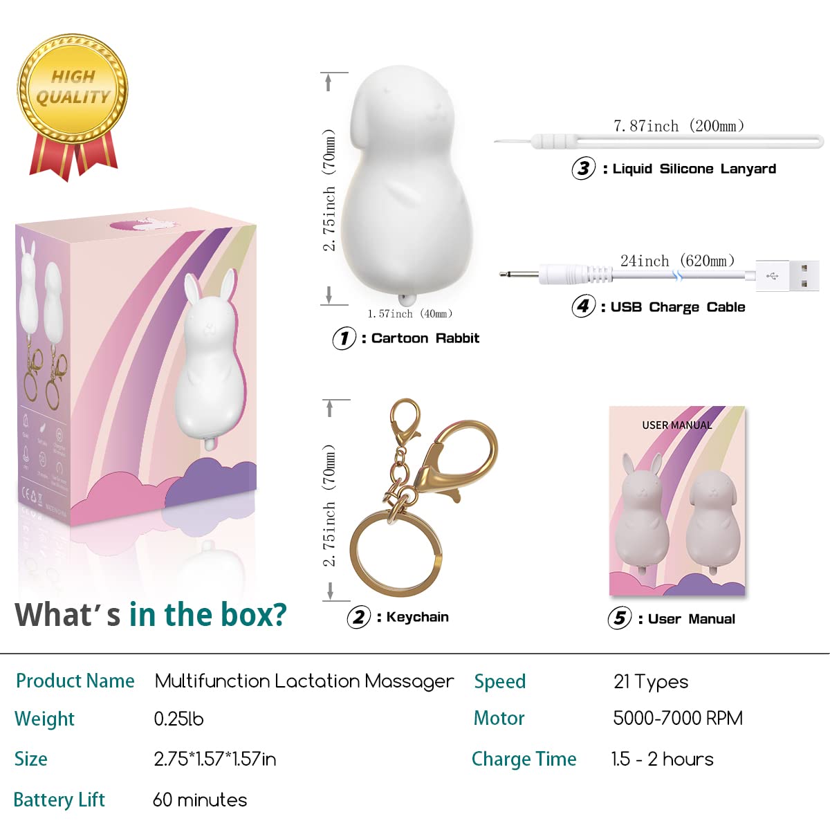 Powerful Personal Electric 21 Multi Speed Rabbit vabration Massager Balls for Women Chest Shoulder Neck Relief Relaxing self