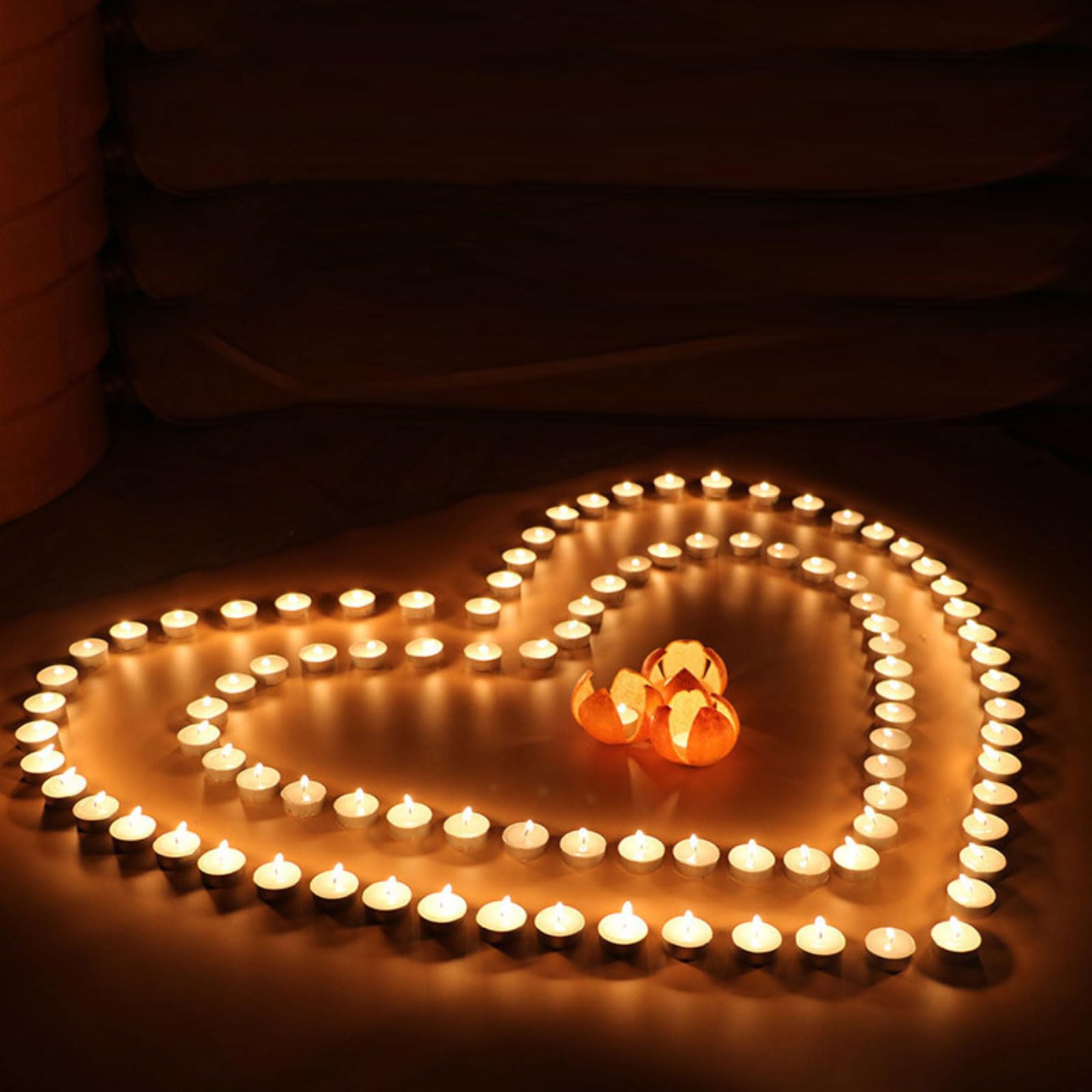 Tea Candles Swgraromlick 50 PCS Unscented Smokeless Tealight with Cotton Wick for Home Poo Wedding Christmas Shabbat 2 Hour Burn Time (Red)