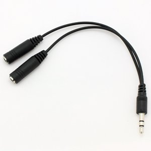 Icella HA-UNI-35-SPLIT-BK Black 3.5mm Headset Handsfree Splitter Cable