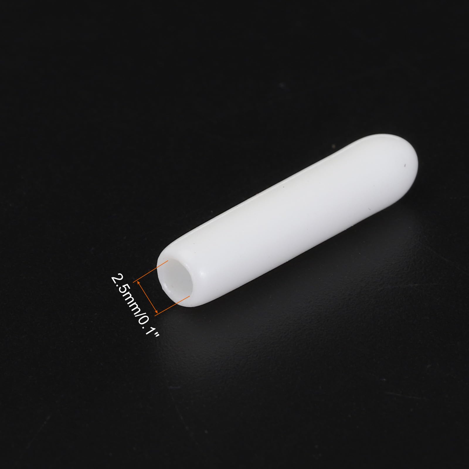 uxcell 50pcs Rubber End Caps 2.5mm ID Vinyl Round Tube Bolt Cap Cover Screw Thread Protectors White, 0.1 inch