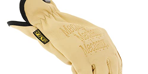 Mechanix Wear: Cow Leather Driver Glove with Durahide Water Resistant Technology, Quick Fitting Safety Work Gloves (Tan, X-Large)