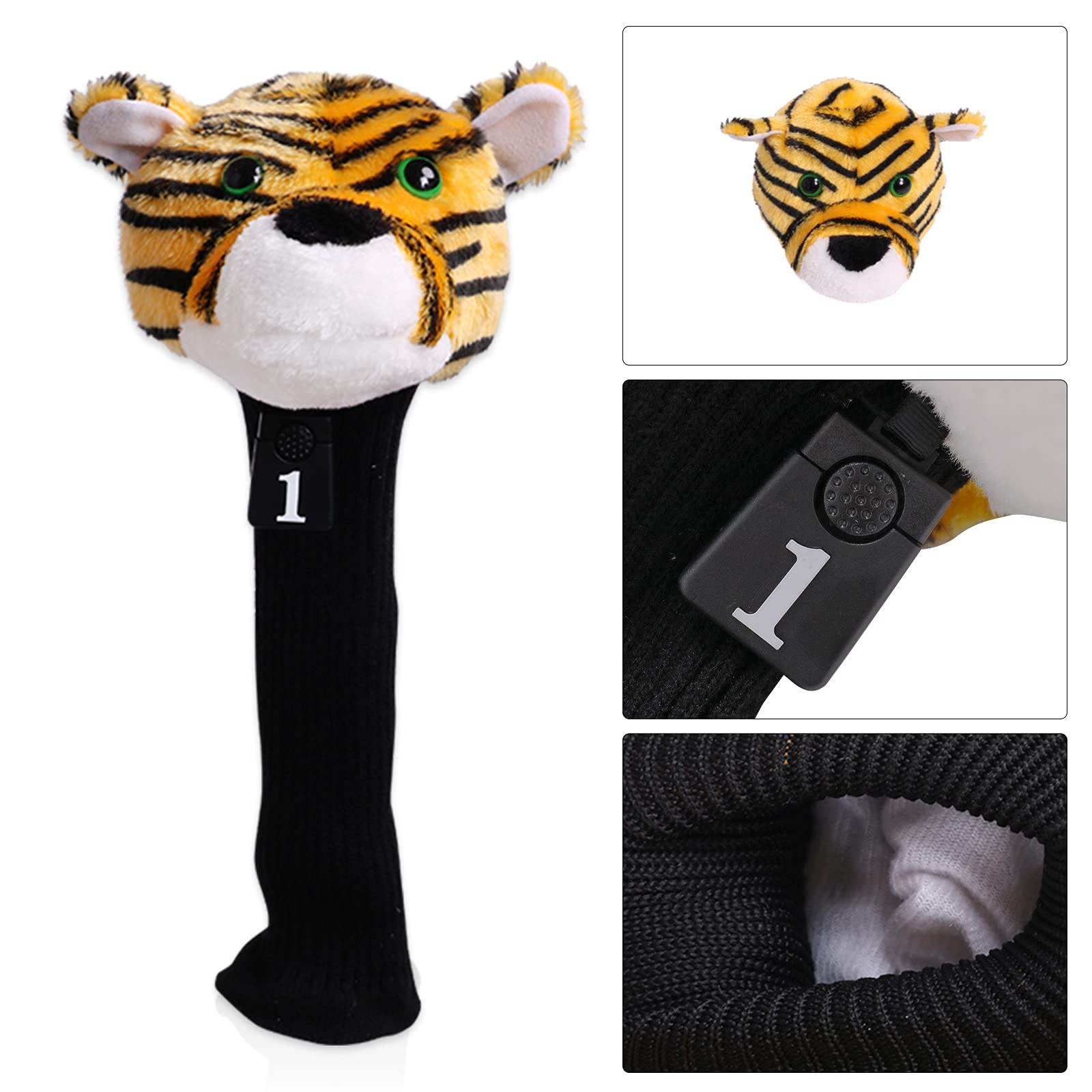 HOW TRUE Animal Golf Headcover, Golf Head Cover for Club, Tiger Pattern