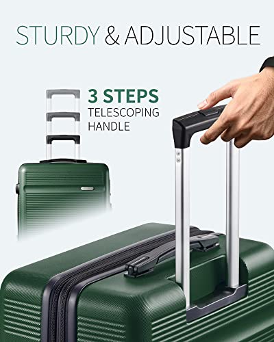 Zitahli Carry on Luggage, Expandable Luggage Suitcase, Hardside Luggage with TSA Lock Spinner Wheels YKK zippers, 20in (Dark Green)