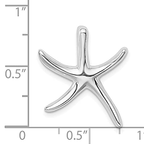 IceCarats 925 Sterling Silver Starfish Slide Necklace Charm Pendant 22mm x 20mm Only
