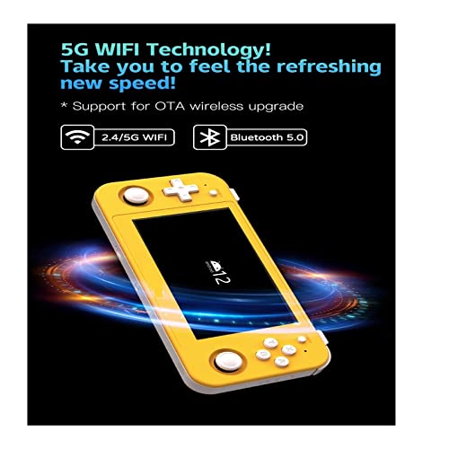 RG505 Retro Handheld Console 4.95"OLED Touch Screen Android 12 T618 4000+ Gaming (Size : 128G(3172 Games), Color : Grey with Bag)