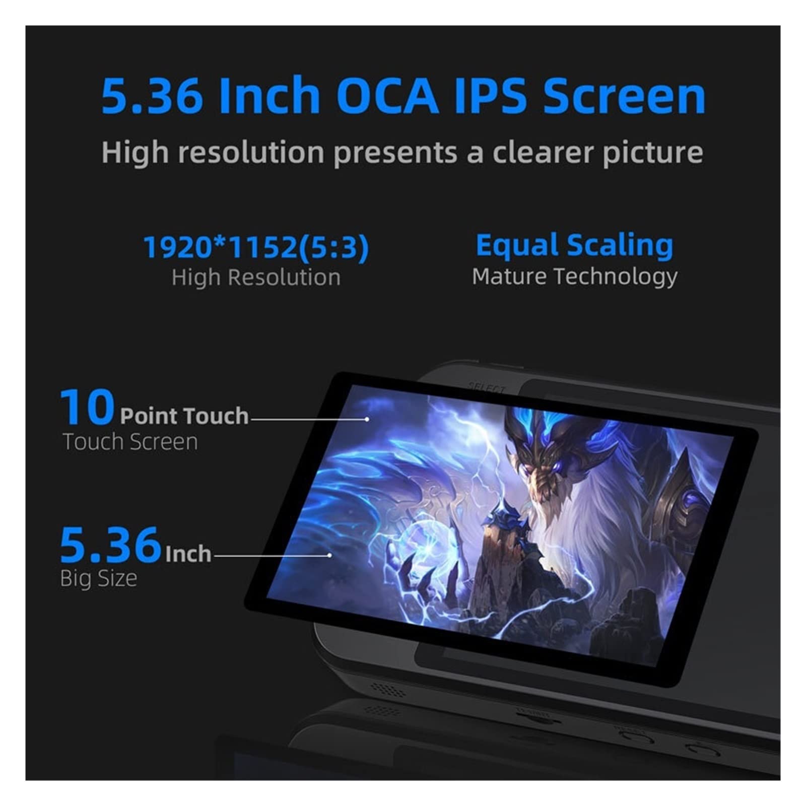 RG552 Dual System Handheld Console 4200 Retro Games 5.36" IPS Touch Screen PD Charge Android Linux Portable Game Player (Color : RG552G UK 80G BC1)