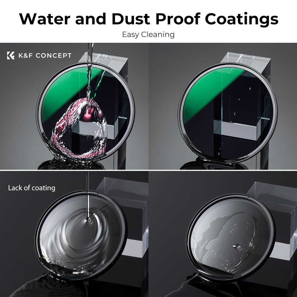 K&F Concept 77mm Lens Filter Kit Neutral Density ND8 ND64 CPL Circular Polarizer Filter Set with 24 Multi-Layer Coatings for Camera Lens
