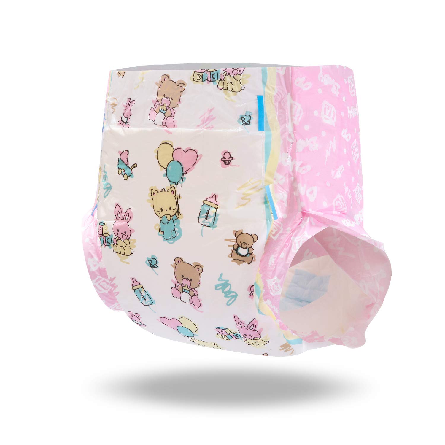 Littleforbig Adult Printed Diaper 80 Pieces (8 Packs) - Baby Cuties (Large 36"-46")