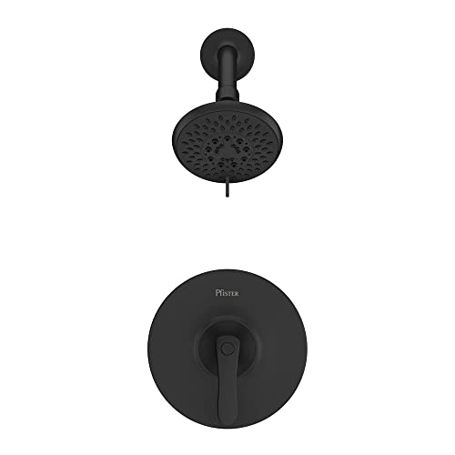 Pfister Weller Shower Only Trim Kit (Valve Sold Separately), Single Handle, Matte Black Finish, LG897WRB