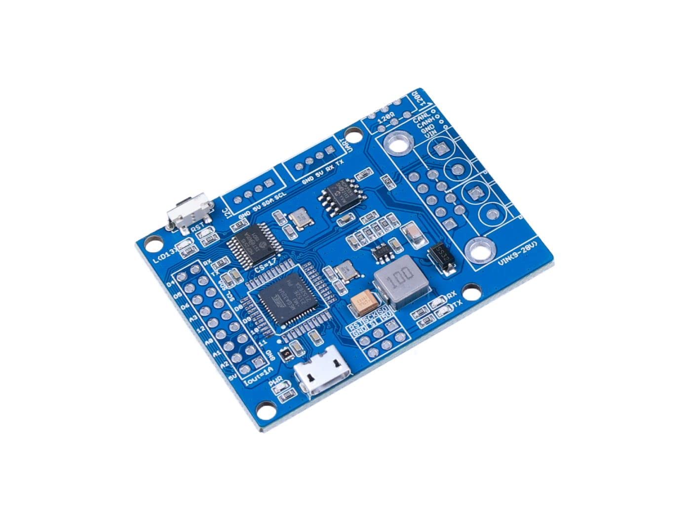 Seeed Studio CANBed - Arduino CAN-Bus Development Kit, ATmega32U4 with Arduino Leonardo Bootloader, MCP2515 and MCP2551 CAN-Bus Controller and Transceiver.