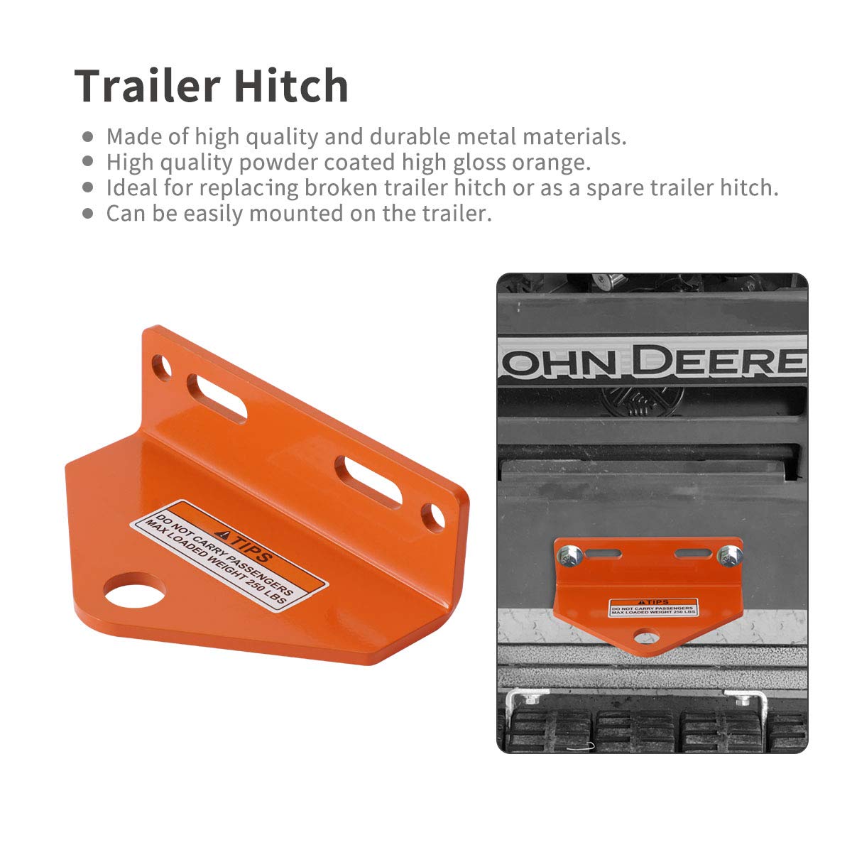 Lenink Universal Trailer Hitch for Zero Turn Mower, Heavy Duty Mower Hitch Mount 3/16'' Thick