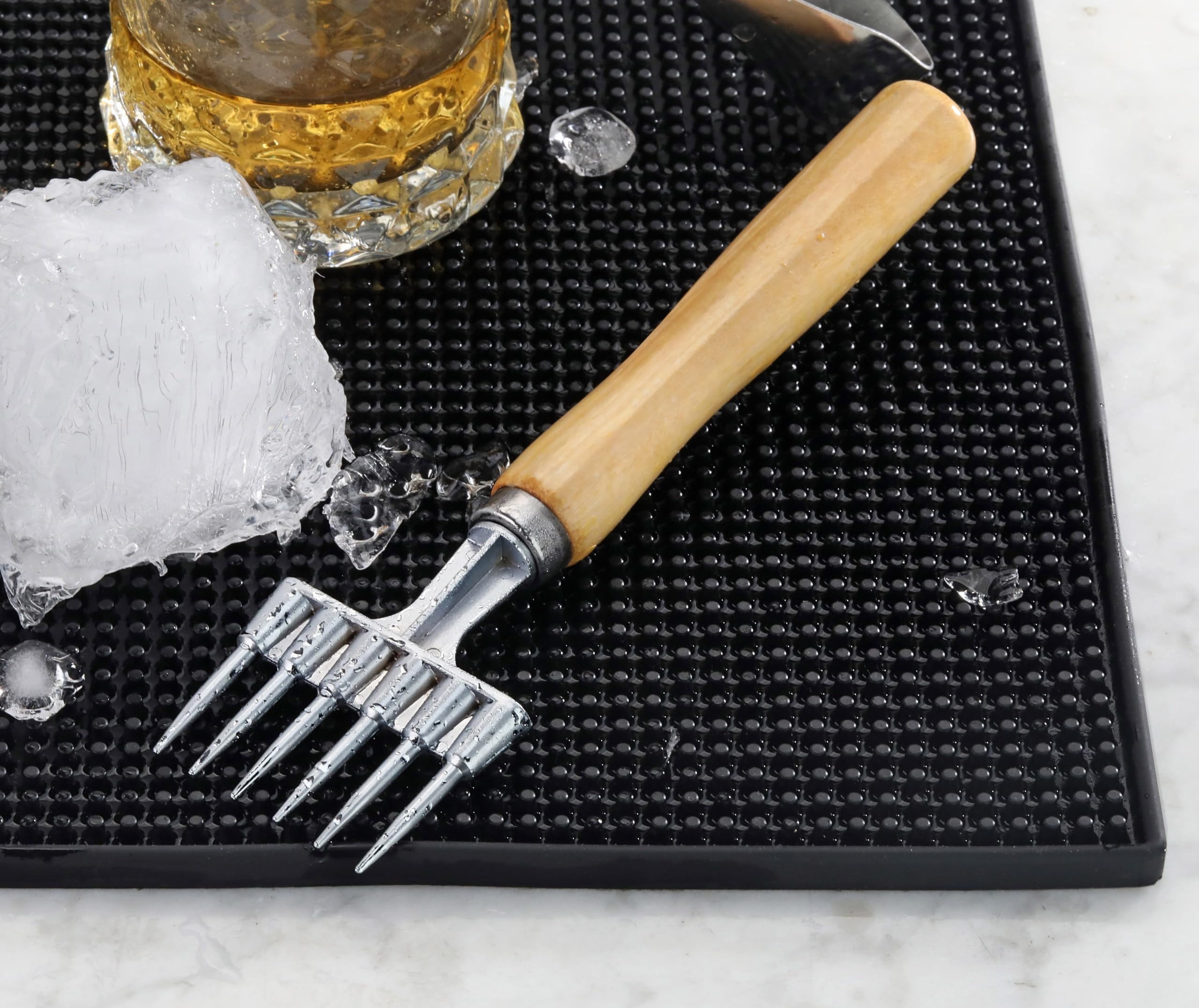 New Star Foodservice 48346 Ice Chipper Crusher Nickle Plated with Wood Handle, 9", Silver