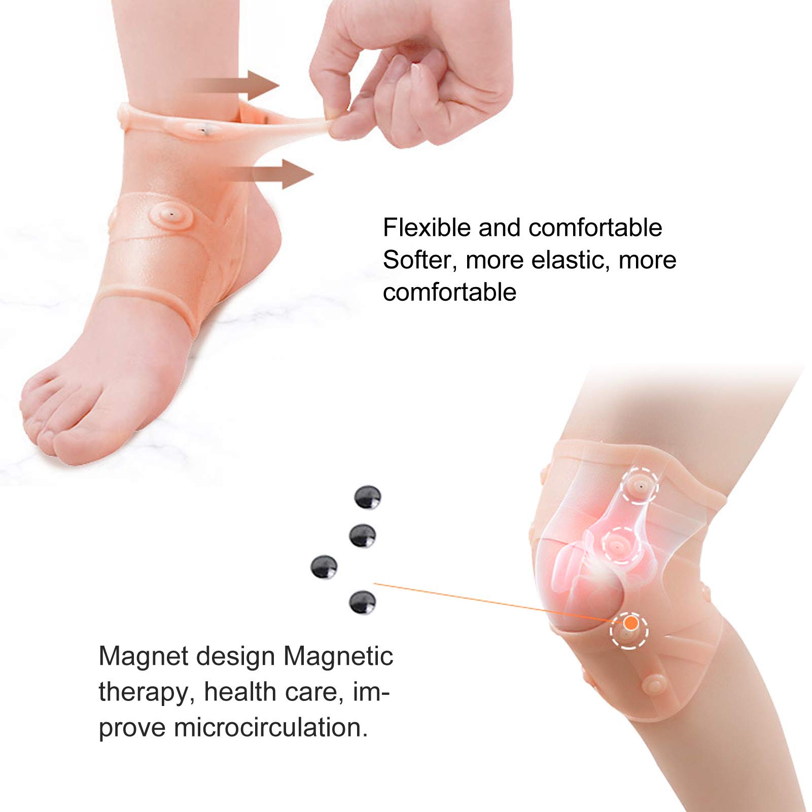 Magnetic Ankle Brace Breathable Strong Ankle Brace for Sprained Ankle Stabilize Ligaments Prevent Re Injury Compression Ankle Brace Men Women with Adjustable Wrap Ankle