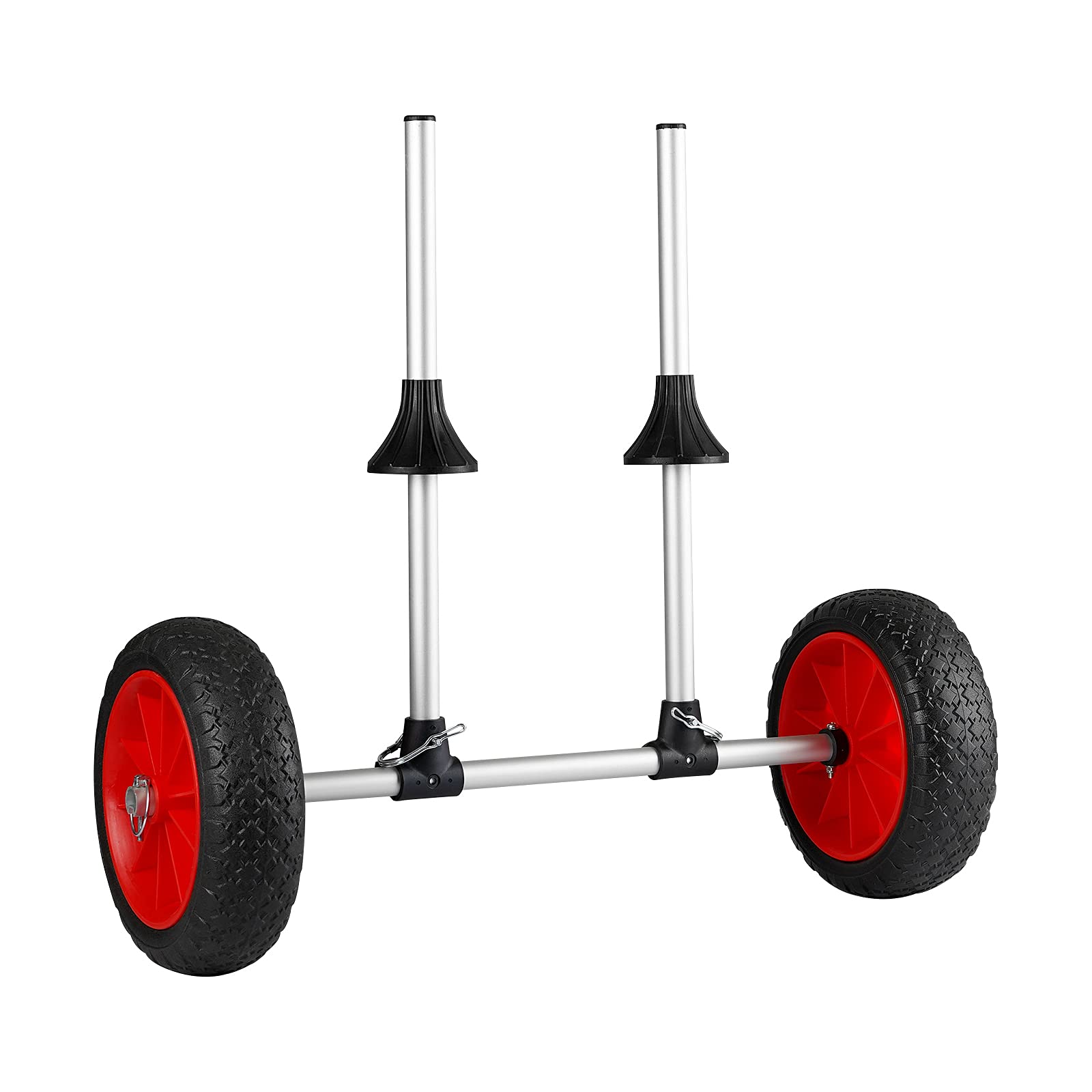 Lilithye Kayak Cart Dolly Scupper Portable Sit On Top Plug in Kayak Trolley Cart Universal Width Adjustable Solid Aluminum Wheel Cart for Kayak