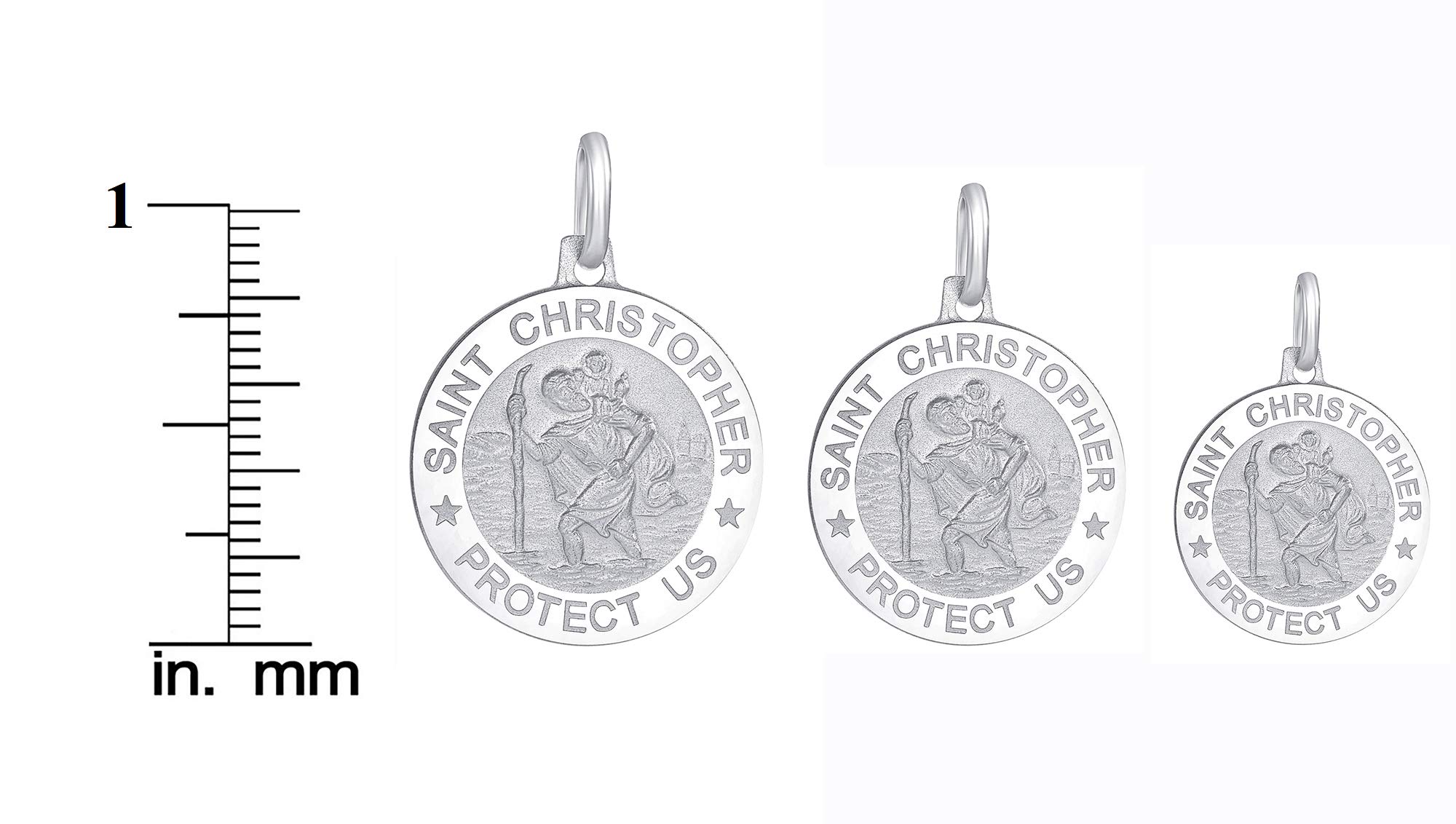 Jewelry by Debbie 925 Sterling Silver Saint Christopher Charm Pendant Patron Saint of Travelers, Made in Italy (15)
