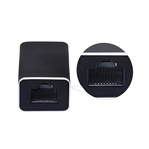 SinLoon RJ45 LAN Coupler Adapter Surge Thundering Protector Gigabit 1000Mbs Ethernet Extender Connector for Cat7 Cat6 Cat5e Female to Female (Black)