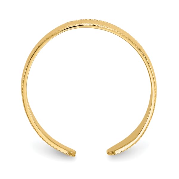 IceCarats 14K Yellow Gold Milgrain Adjustable Toe Ring Open Midi Band Summer Beach Jewelry