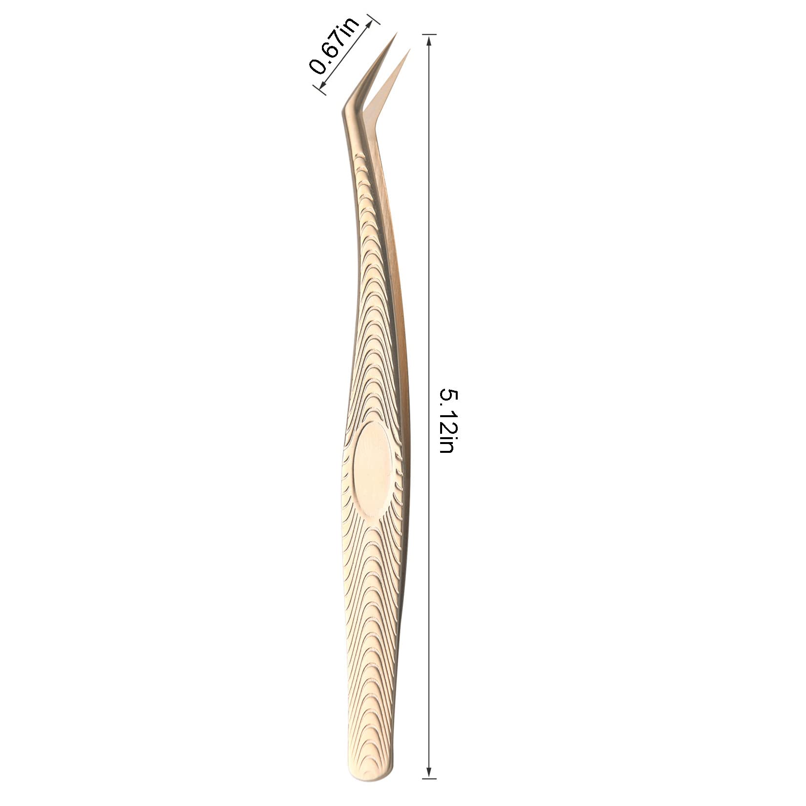 SGNEKOO Eyelash Extension Tweezers Set, Etching Slanted Excellent Precision Tweezers Kit for Volume & Individual False Lashes Extensions with Storage Case,Golden (Volume Tweezers/SK005-4)