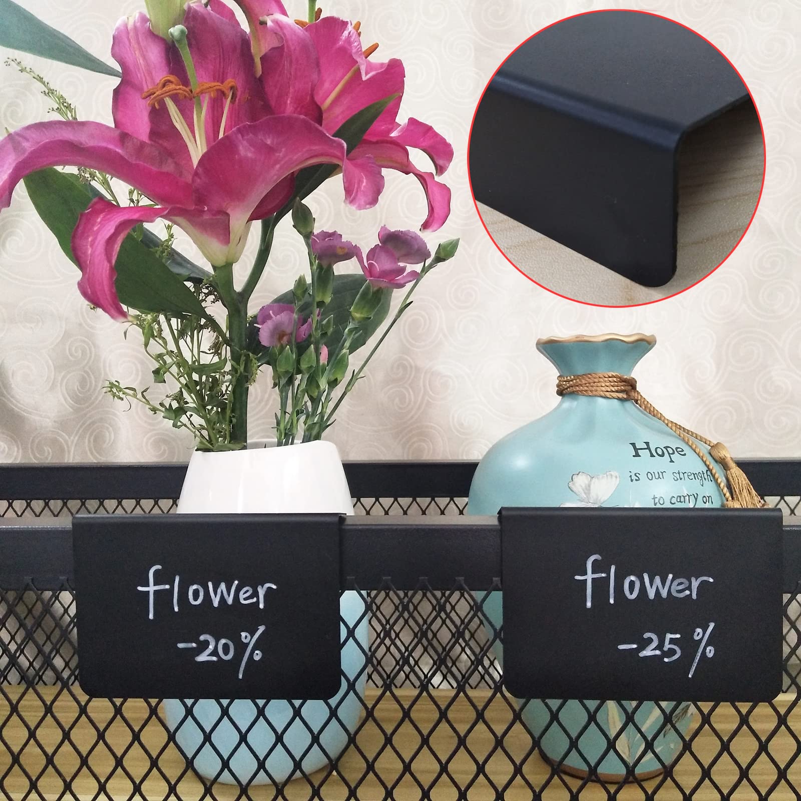 Medsuo 6pcs Mini Chalkboard Signs, L-Shape Small Blackboard with 2 Erasable Blackboard Pens for School, Weddings Table Sign, Party Food Signs, Bakery, Message Board Signs (4 x 2.8 inch)