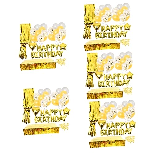 Totority 5 Sets balloon party decorations golden balloons baby balloons gold tablecloth birthday confetti balloons birthday latex balloons girl birthday party decorations birthday balloons