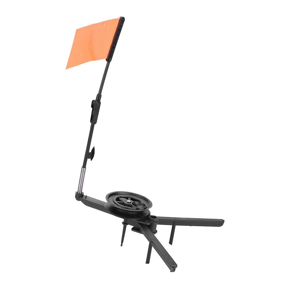 Ice Fishing Rod, Tip-Up Hand Compact Metal Pole Orange Flag for Ice Fishing Angler Tackle