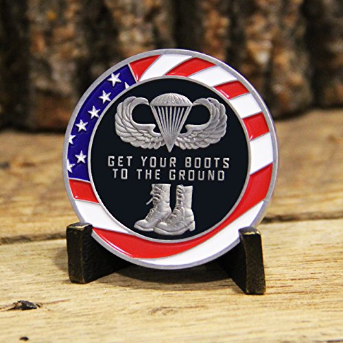 Paratrooper Challenge Coin - Amazing 3D Detail - Military Challenge Coin - Boots On The Ground - Designed by US Military Veterans