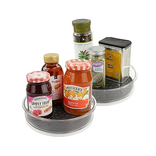 Spectrum Hexa Small Lazy Susan - Set of 2 - Revolving Storage Tray for Refrigerator, Pantry, Cabinet, Table, & Shelf Organization/Perfect for Spices, Condiments, Produce, & More