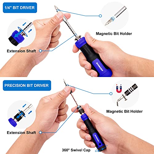 SHARDEN Precision Screwdriver Sets Magnetic 1/4 Inch Nut Driver Set Multi Screwdriver 191-in-1 Repair Tool Kit for Computer, iPhone, Laptop, Cell Phone, PS4, Nintendo, Xbox, Electronics, Householdā¦