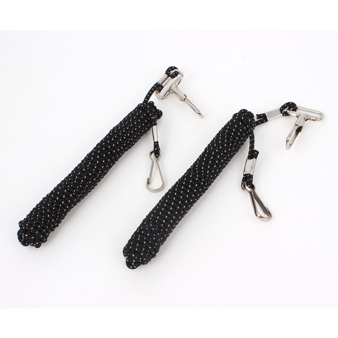 Qtqgoitem Metal Clip Hook Elastic Fishing Rod Safe Line Rope Black White 5M 2pcs (model: aa9 e0a 9fe efc 2d4)
